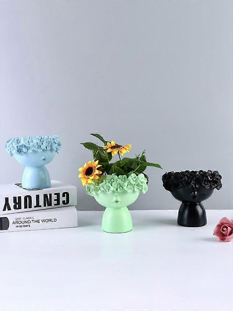 Creative Nordic Home Decor, Resin Flower Vase, Cute Girl, White | Fruugo UK