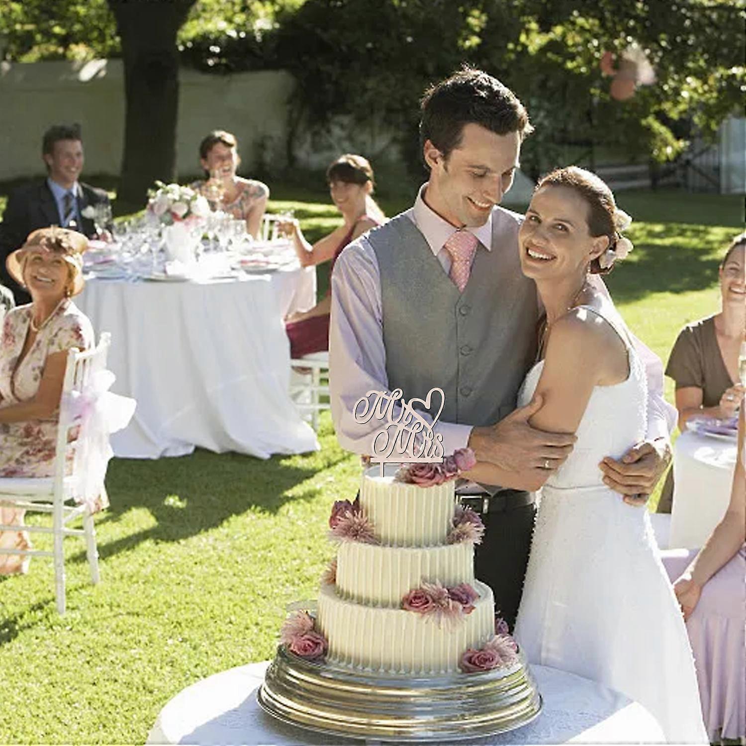 Wedding Cake Topper, 2 Pieces, Cake Topper, Wooden Cake Topper, Cake ...