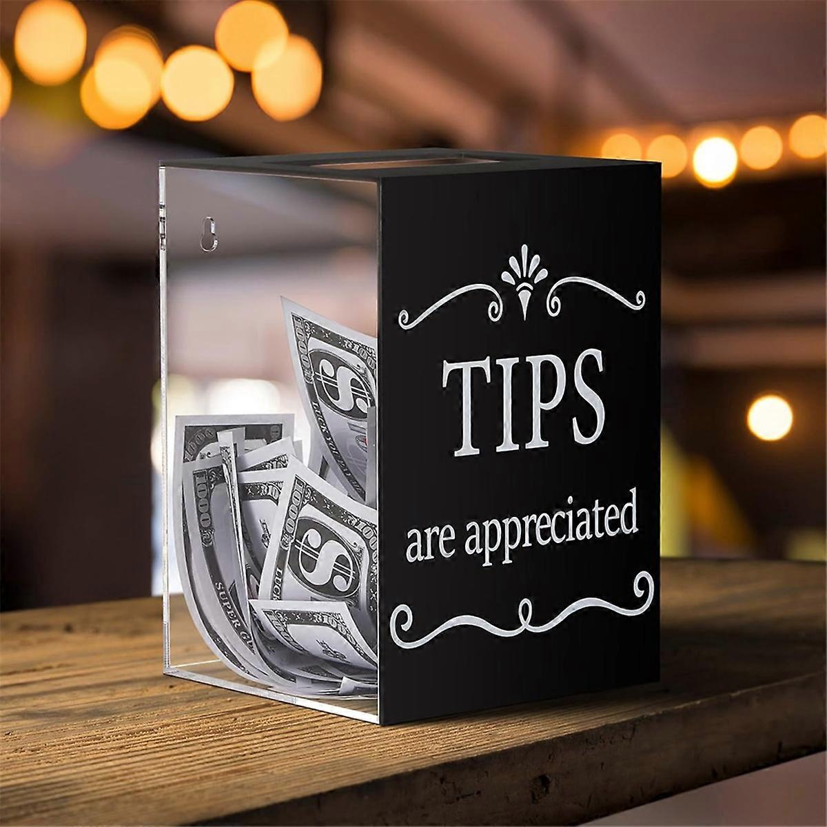 Acrylic Tips Jar for Restaurant Donation Suggestion Box Collection ...