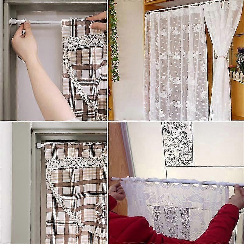 Spring Loaded Extendable Telescopic Net Voile Tension Curtain Rail Pole ...