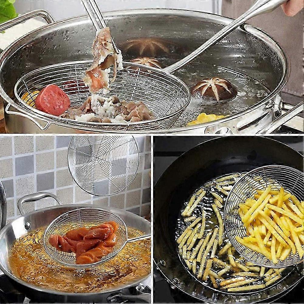 Spider Strainer Skimmer Ladle Stainless Steel Metal Frying Basket with ...