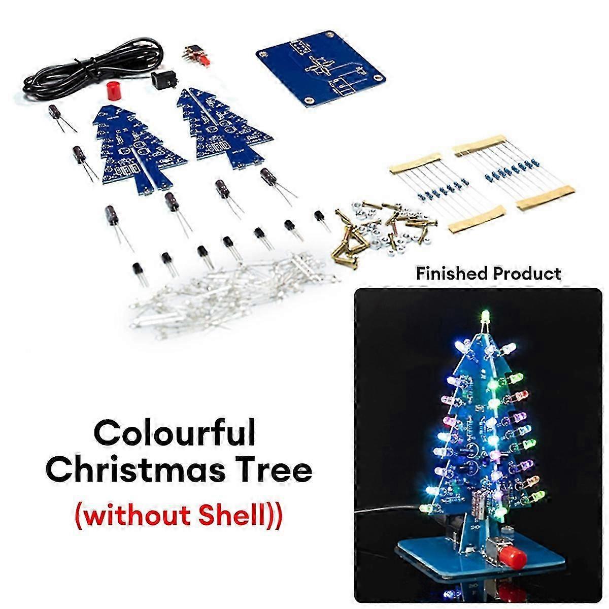 RGB LED Flashing Christmas Tree DIY Kit Electronics Soldering Colorful ...
