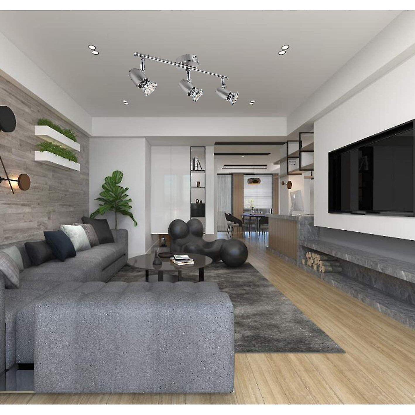 Led Ceiling Lamp Rotating Design, 3 Way Chandelier With 3x 3w Gu10 Led Bulb, Adjustable Angle ...