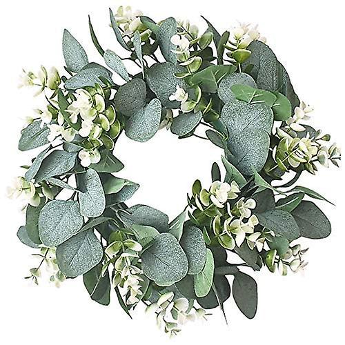 12tokke kunstig eukalyptuskrans til hoveddørsvæg Kunstige falske grønne ...