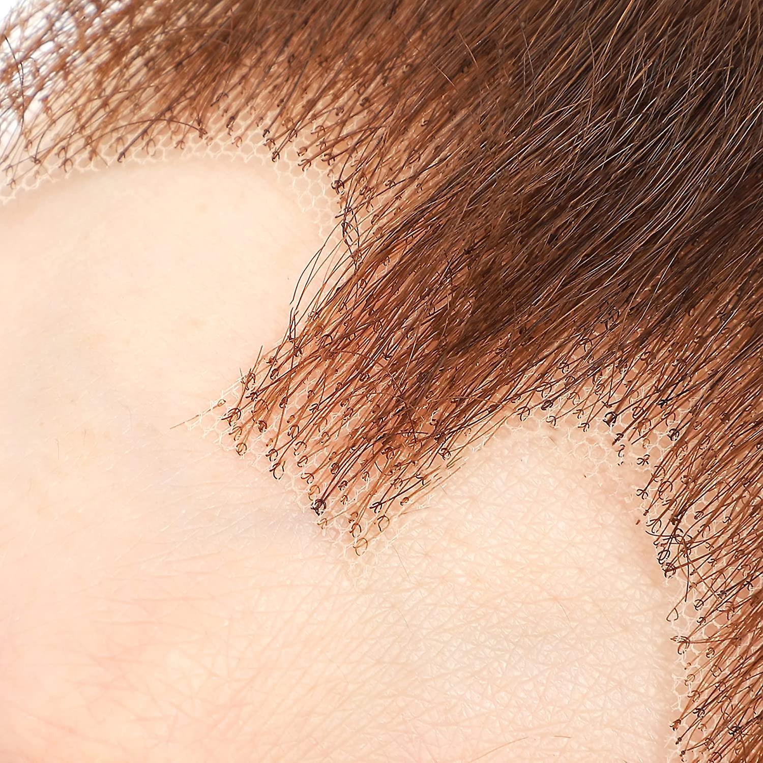 Fake Beard Realistic 100% Human Hair Full Hand Tied Goatee Brown For ...