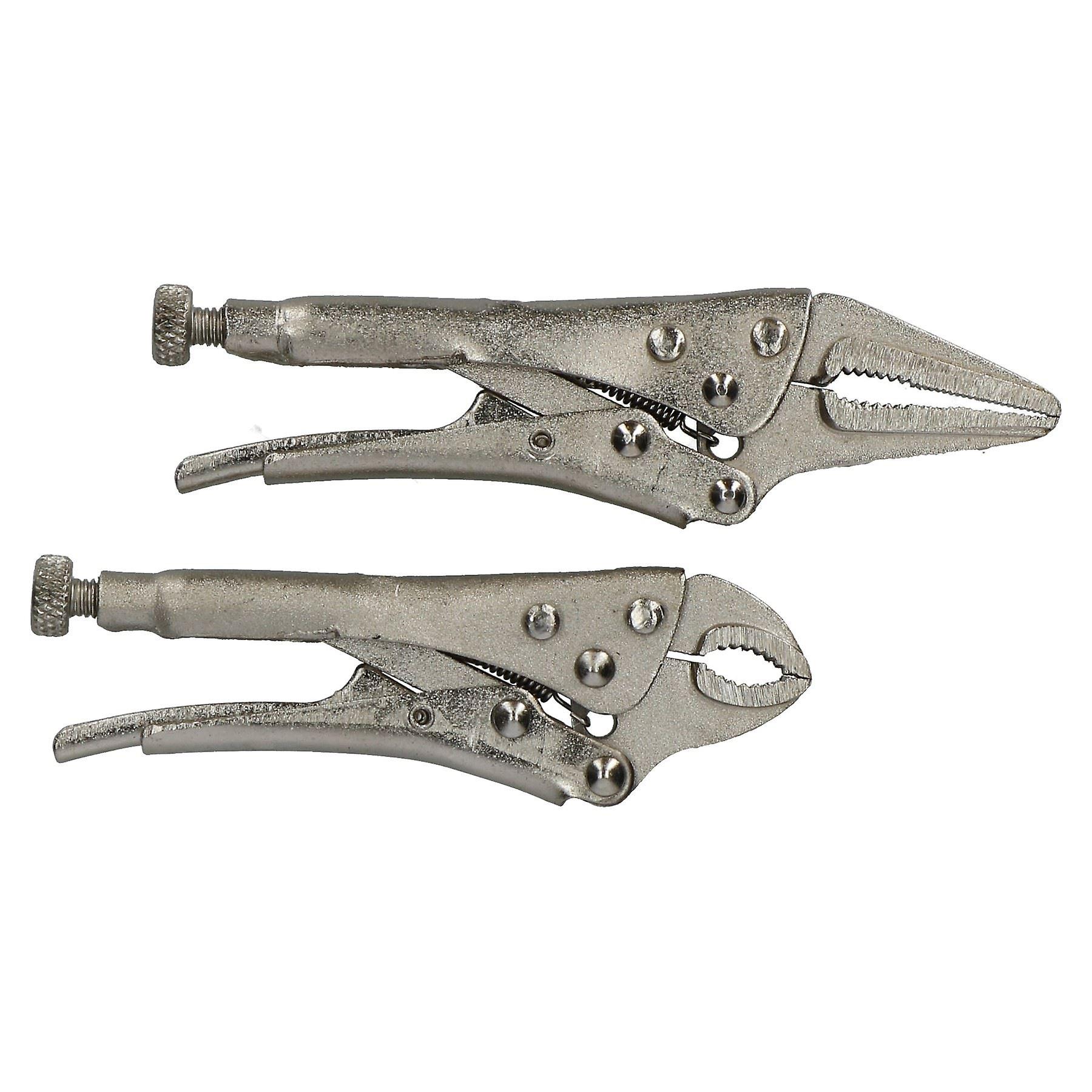 2pc Mini Locking Pliers Set Long and Round Nose Vice Grips Holders ...
