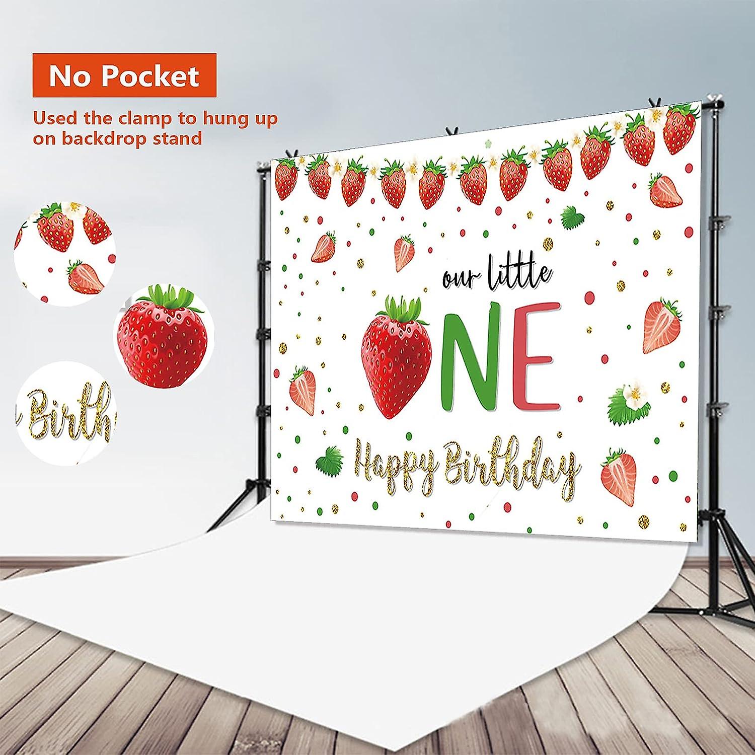 Strawberry Theme 1st First Birthday Party Decoration Backdrop ...