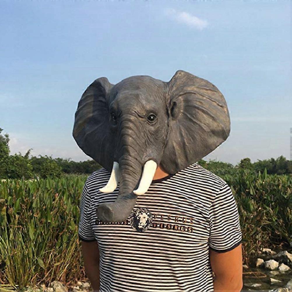Halloween Elephant Latex Mask Headgear Funny Realistic Animal Mask ...
