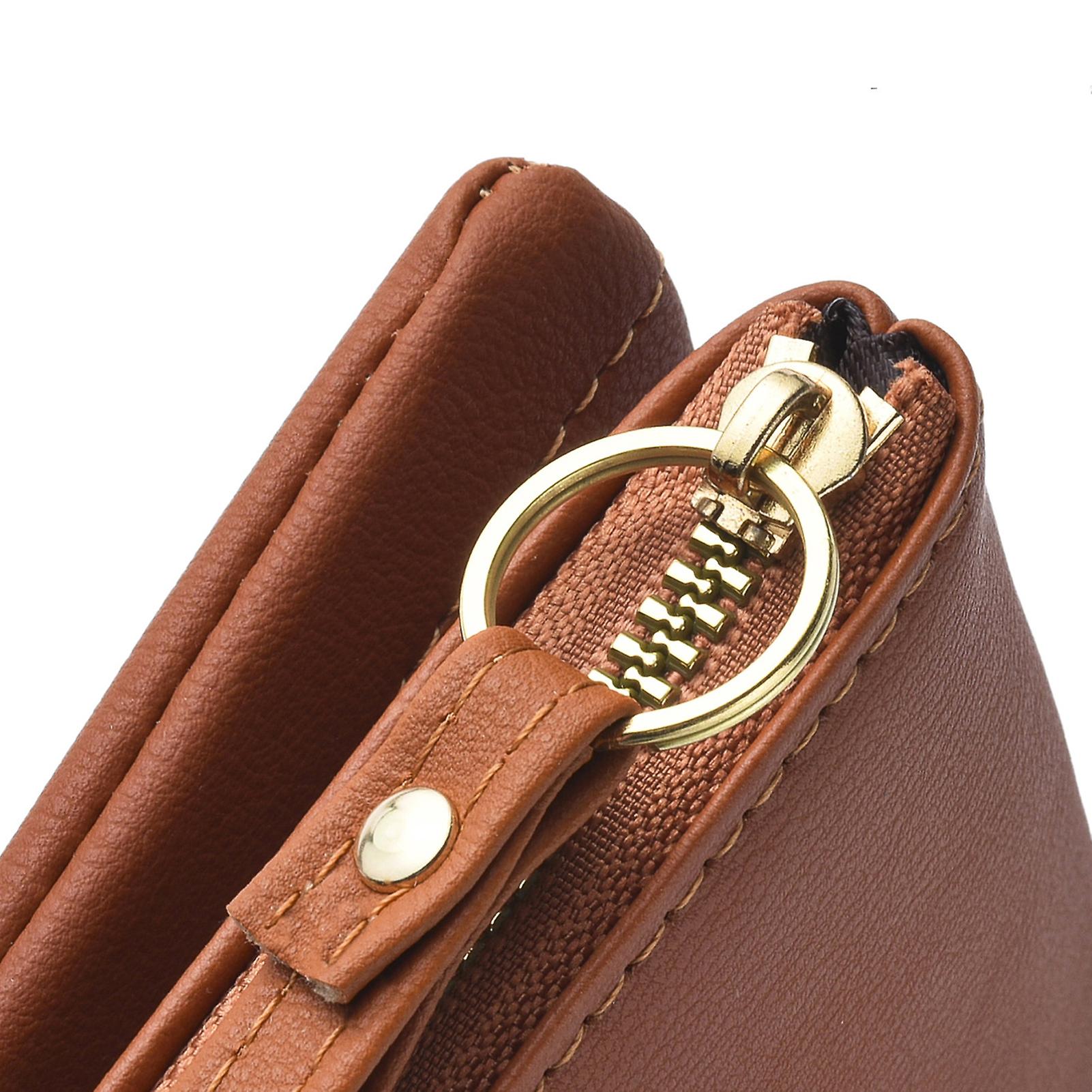 Female's Simple Long Wallet Solid Color Purse With Multiple Card Slots ...