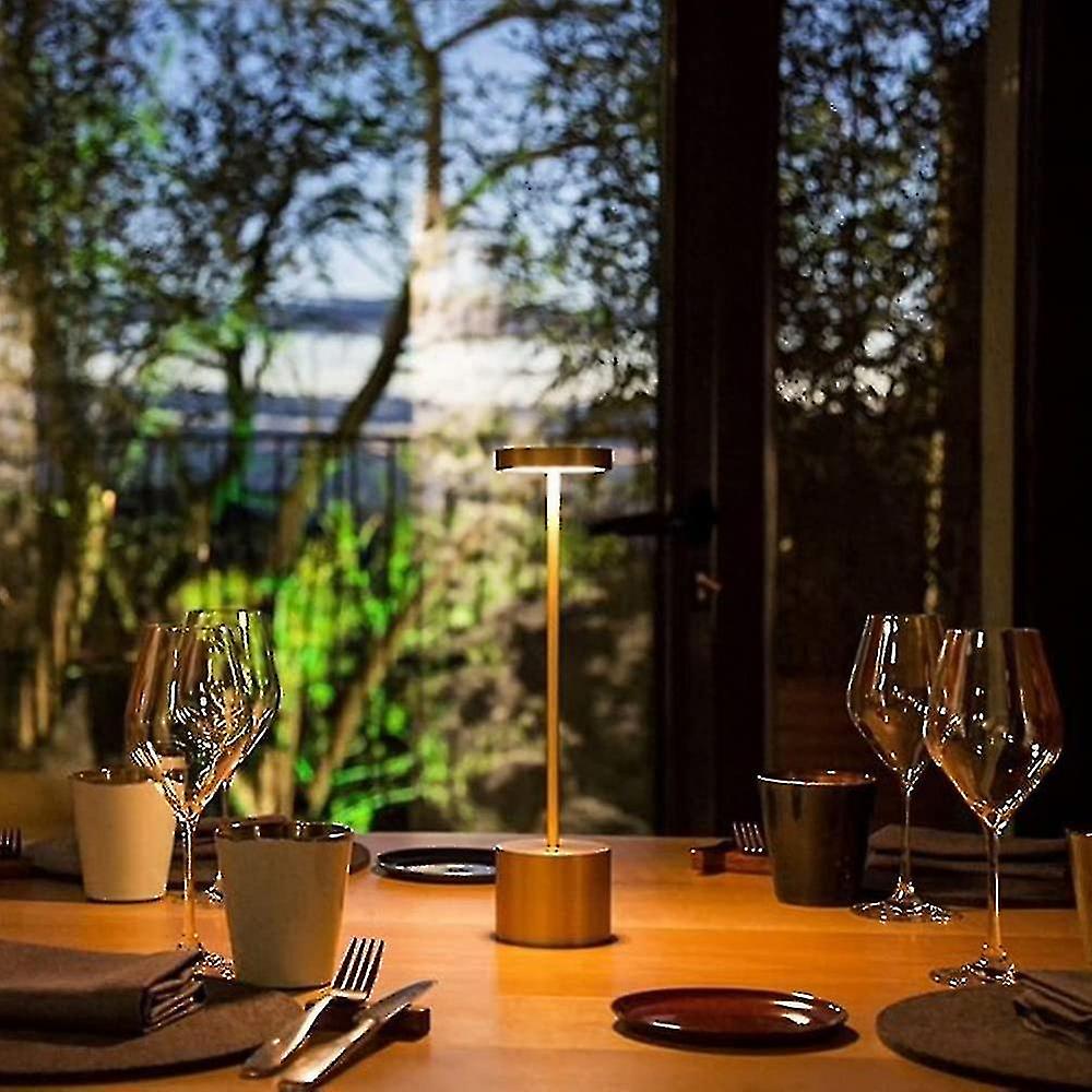 Cordless Rechargeable Table Lamp with 2 Dimming Levels Gold | Fruugo UK