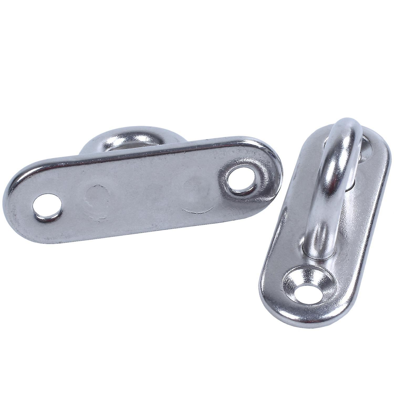 4pcs 5mm 304 Stainless Steel Oblong Pad Eye Plate Staple Ring Hook ...