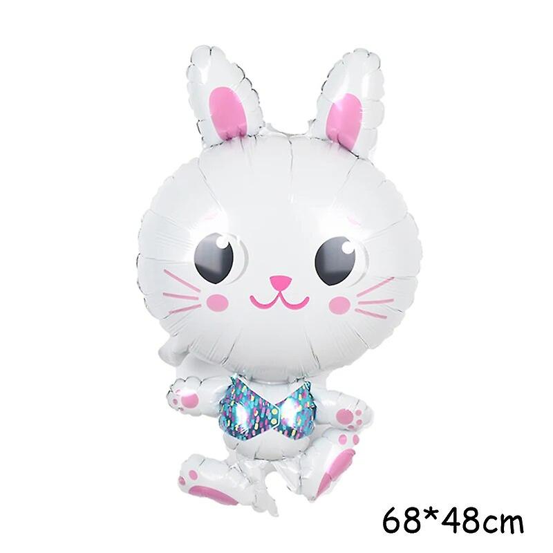 Rabbit Theme Foil Balloon Cartoon Animal Long Ears Bunny Helium Ballon ...