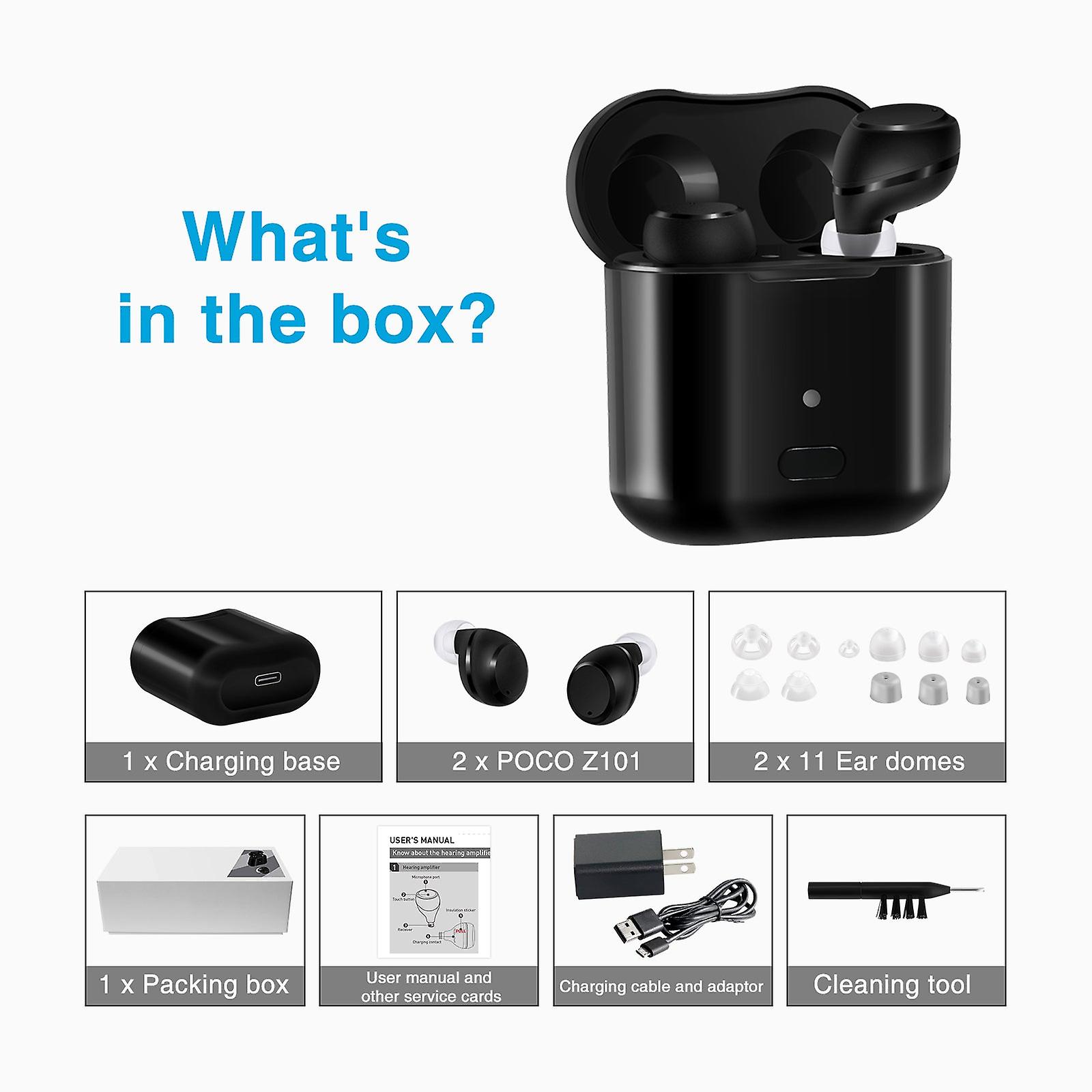 Rechargeable wireless invisible earbuds hearing aid for adults seniors ...