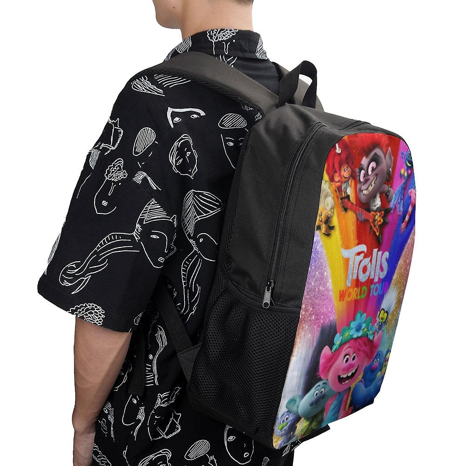 Poster Trolls World Tour Backpack Casual Daypack School Bag Bookbag ...