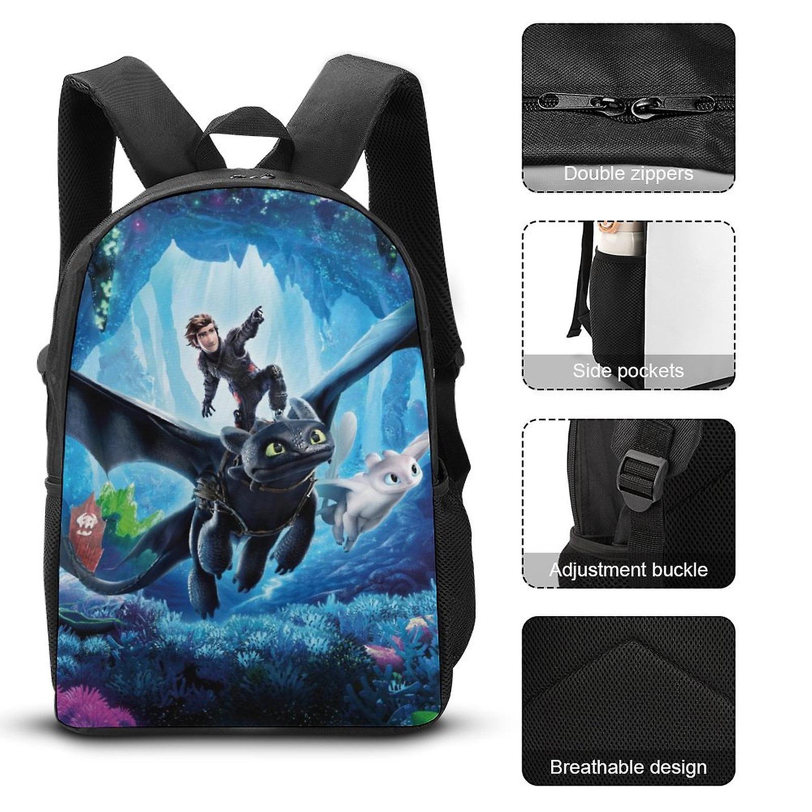 How To Train Your Dragon Toothless Backpack Set Cartoon Backpacks with ...