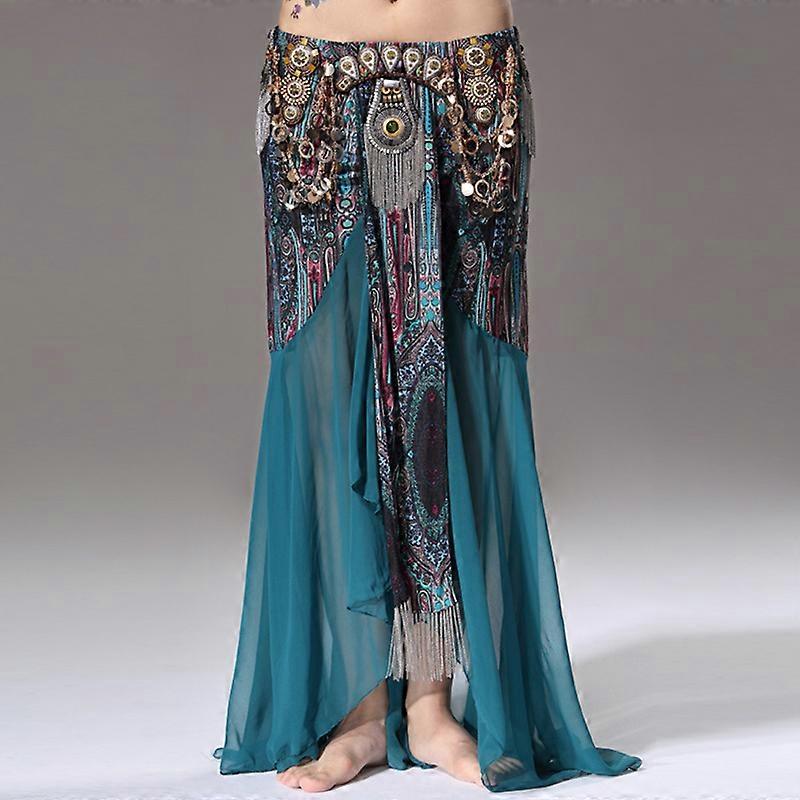 Women Bra with Skirt Belly Dance Suit Ceramic Metal Decor Backless ...