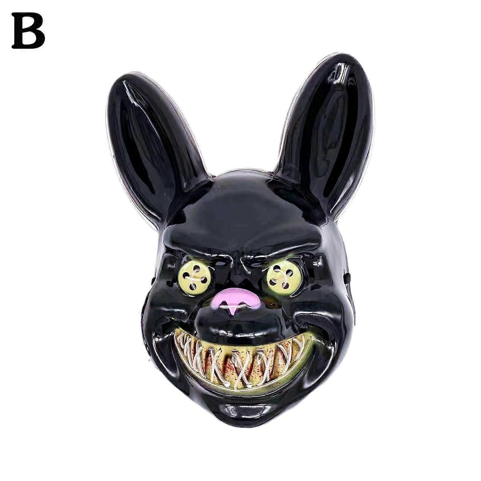 Horror Rabbit Mask Halloween Scary Bloody Bunny LED Glowing Cosplay ...