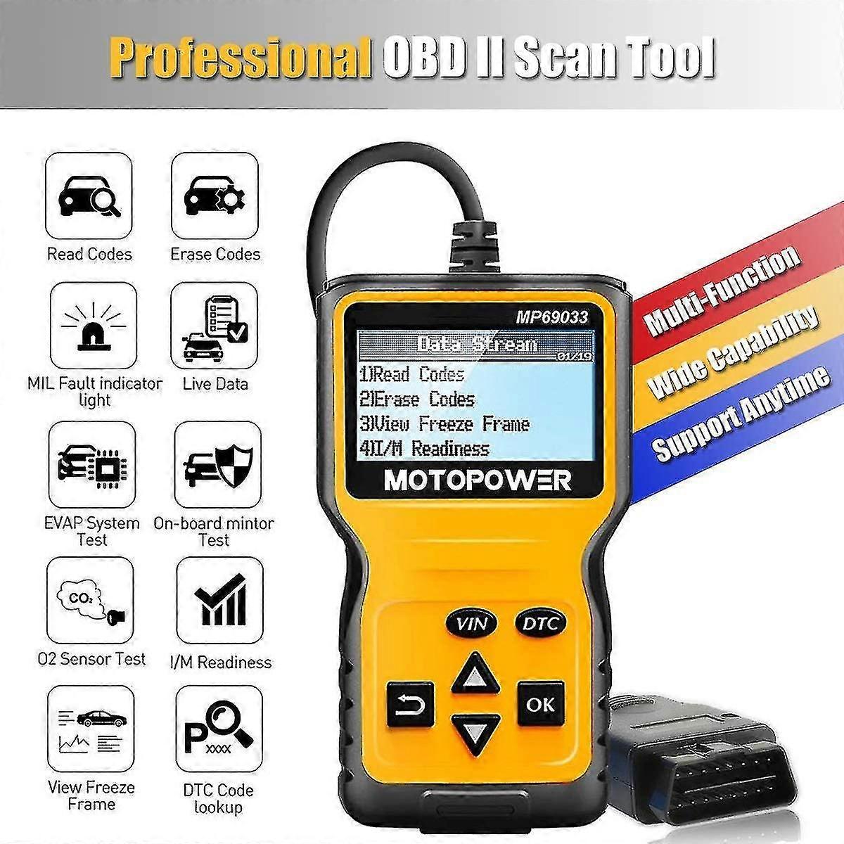 Mp69033 Car Obd2 Scanner Code Reader Engine Fault Code Reader Scanner ...