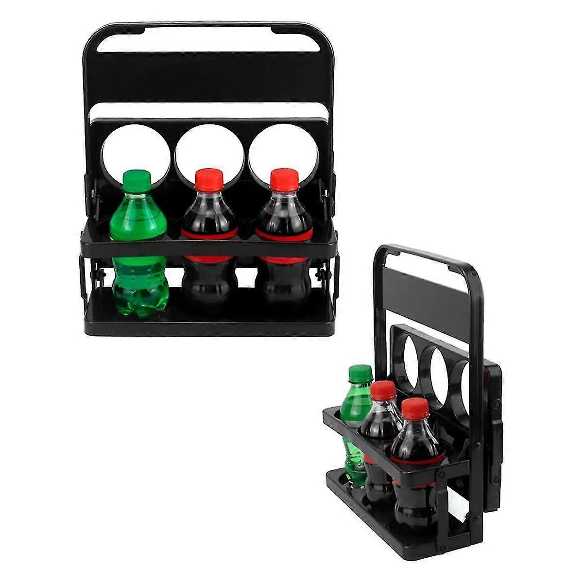 Foldable Plastic Drink Carrier, 2 Pack Black Beverage Carrier, Cup ...