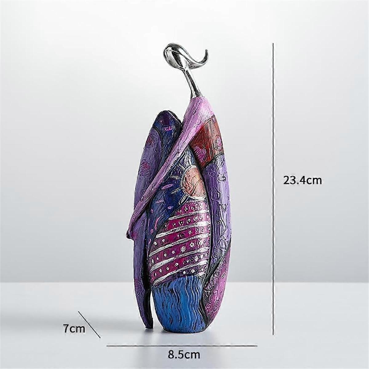 Female Art Figurines Sculpture, Colorful Resin Abstract Woman Statue ...