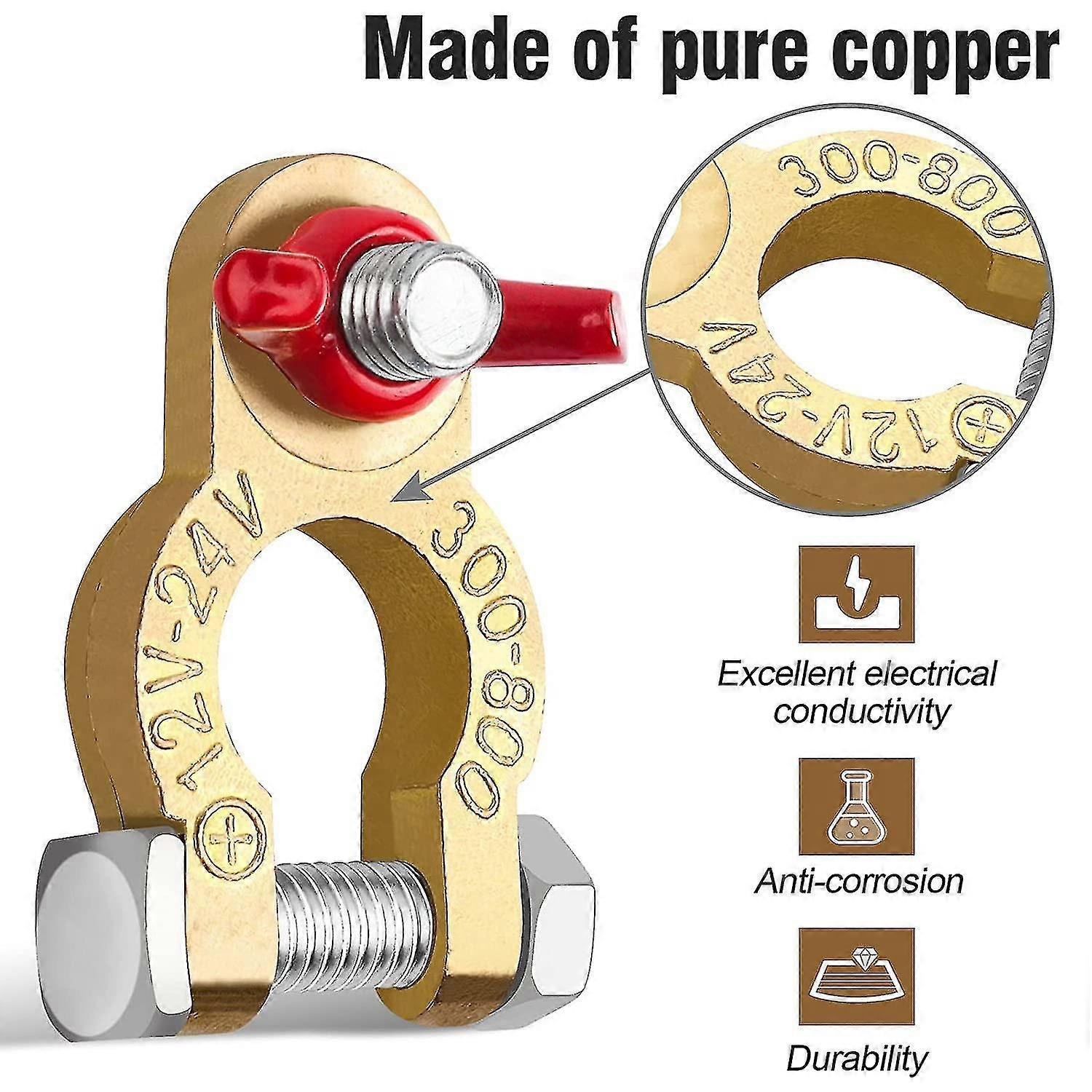 Pole Terminals Car Battery 12v 1 Pair, Battery Terminals M8 Bolts ...