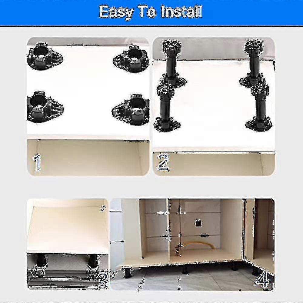 20pcs Furniture Feet Adjustable Cupboard Foot Leg Unit Cabinet Legs ...