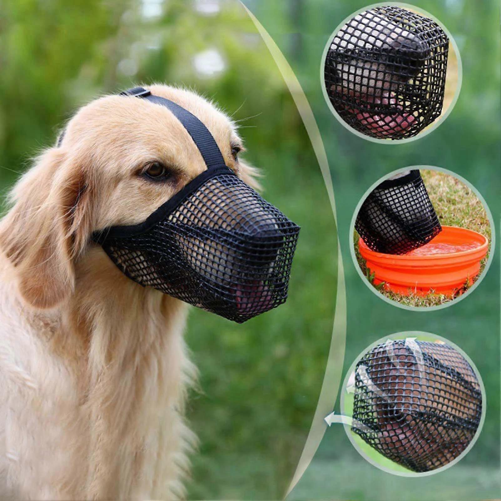 Dog Full-Covered Air Mesh Muzzle Poisoned Protect Muzzle with ...