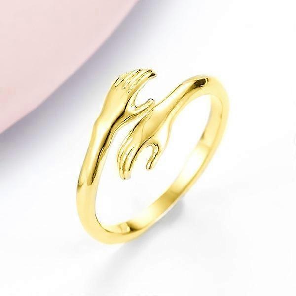 Adjustable Open Love Hugging Hand Rings Resizable Personalized Couple ...
