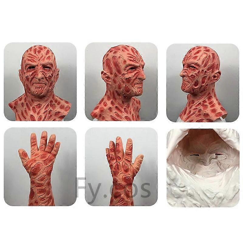 Freddy Krueger latex mask Halloween Carnival Cosplay costume Scary Face ...