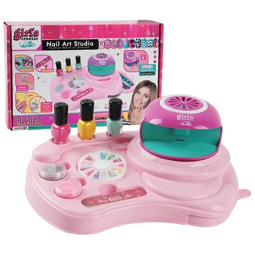 Kids Nail Polish Set Girls Nail Set With Nail Dryer Nail Art Kit For Girls Spa Makeup Kit Girl ...
