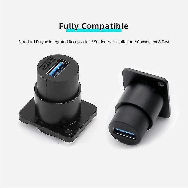 2Pcs D Type Metal USB3.0 Socket Female to Female USB 3.0 Connector D ...