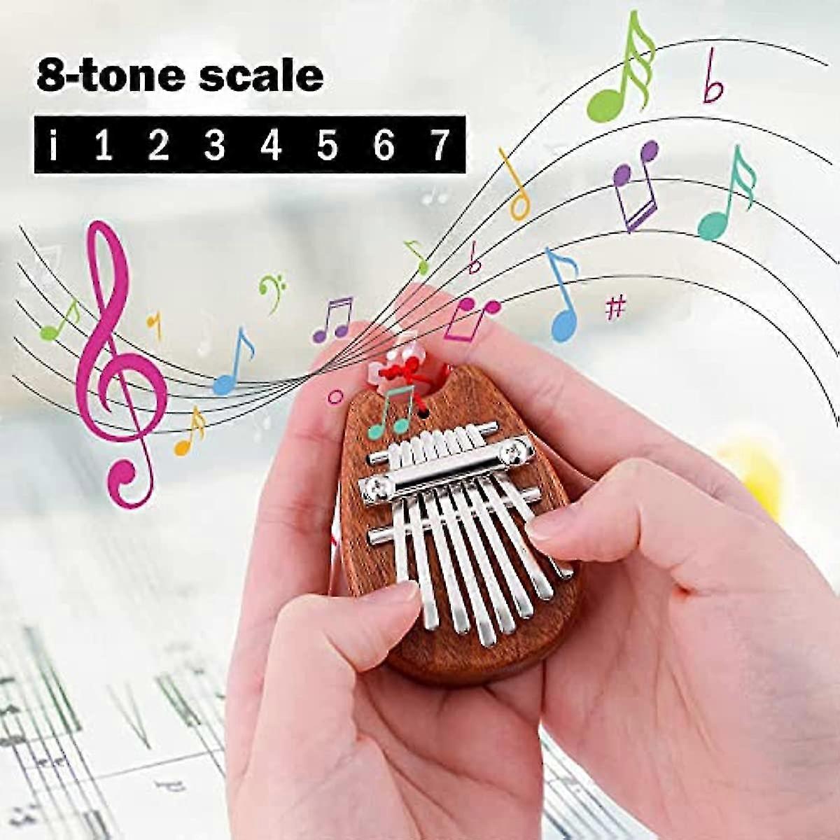 Thumb Piano 8 Keys, Solid Wood Finger Thumb Piano, Portable Marimba ...