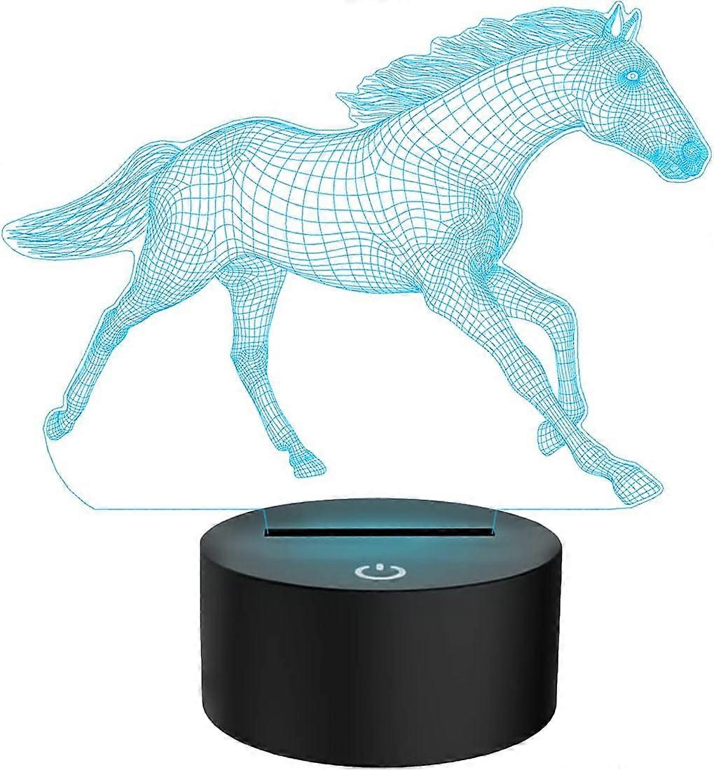 SBSG Horse 3D Illusion Lamp 7 Color Changing LED Night Light Room Decor ...