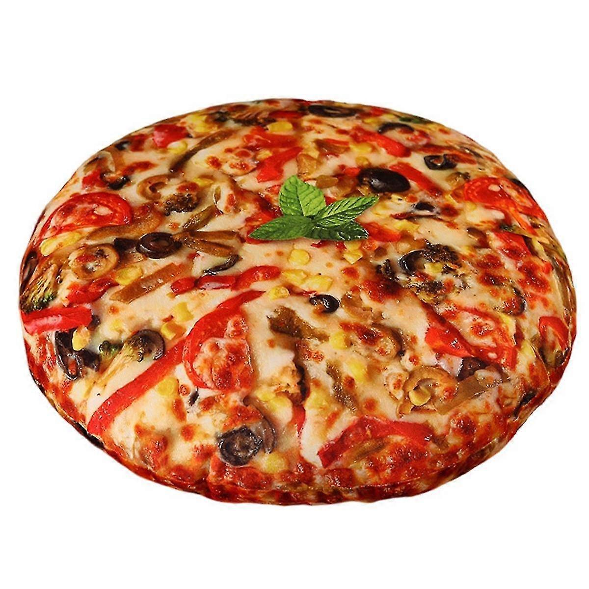 Pizza Shaped Pillow Funny 3d Round Food Plush Stuffed Pillow Novelty ...