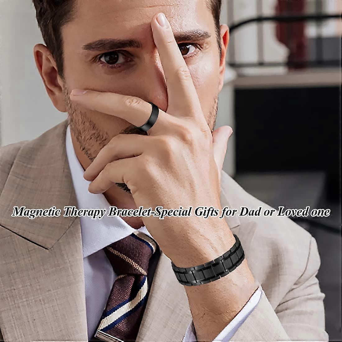 Magnetic Bracelets for Men Ultra Strength Titanium Steel Bracelet Wrist ...