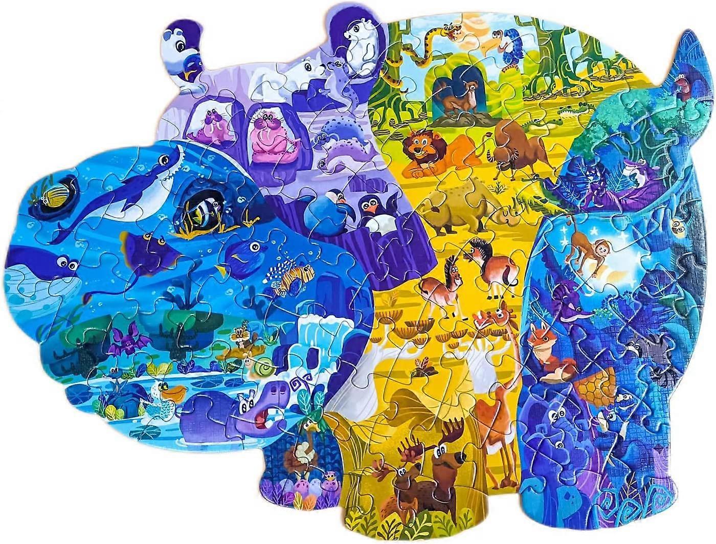 Puzzles for Kids Ages 4-8, 8-10, 10 and Adults 88 PCS Hippo Shaped ...