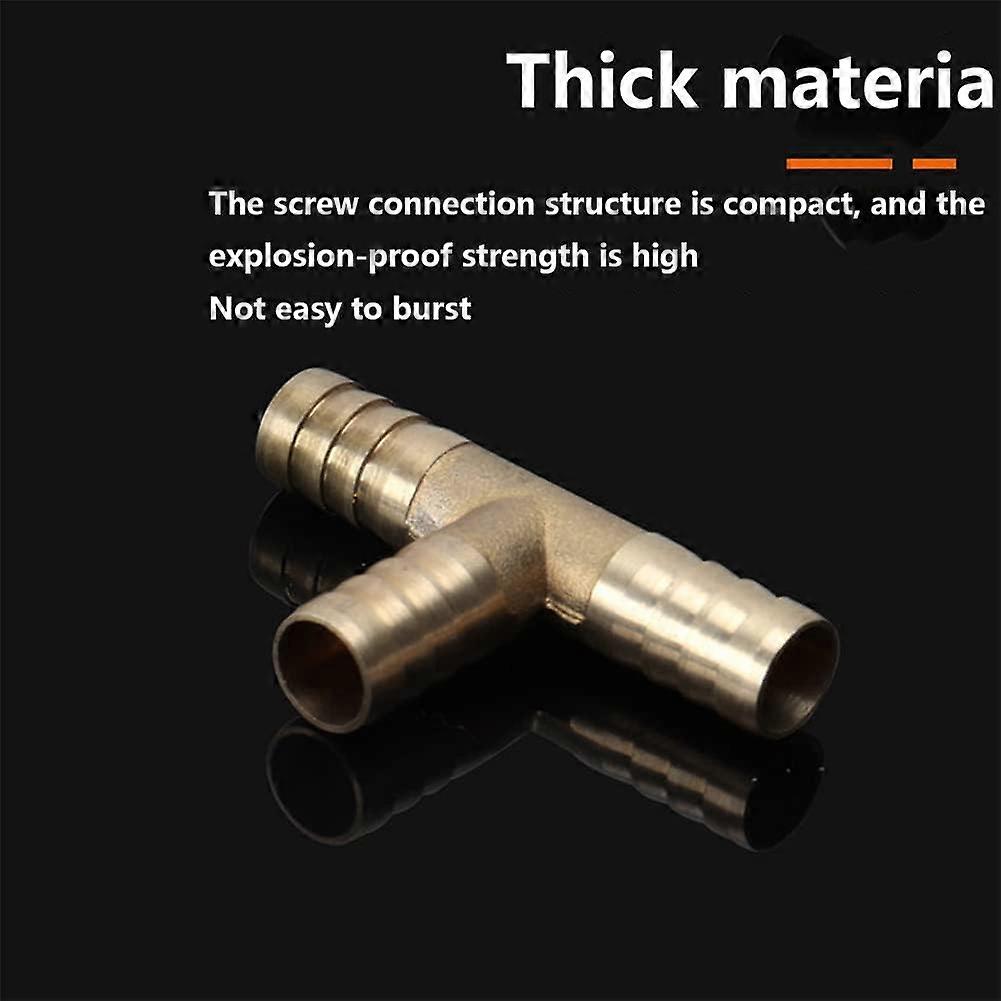 4PCS Brass Hose Connector 3 Way T-Piece Brass Fuel Hose Joiner Pneumatic Hose Connector Tee for ...