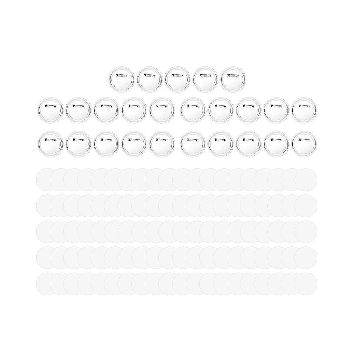 25 Set Clear Acrylic Buttons Clear Plastic Craft Button With Pin Blank ...