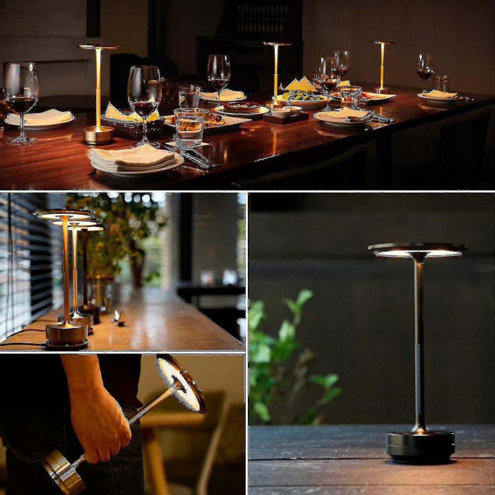 Cordless Table Lamp Dimmable Waterproof Metal Usb Rechargeable Table ...