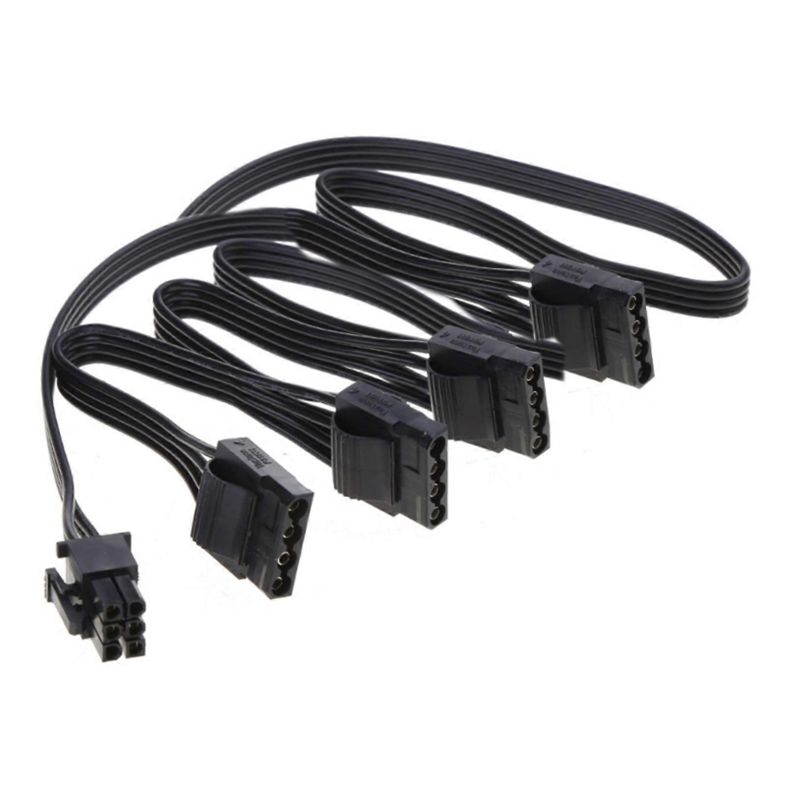 IDE 6Pin to 4 Port 4Pin Mainboard Power Cable Connector Adapter Power ...