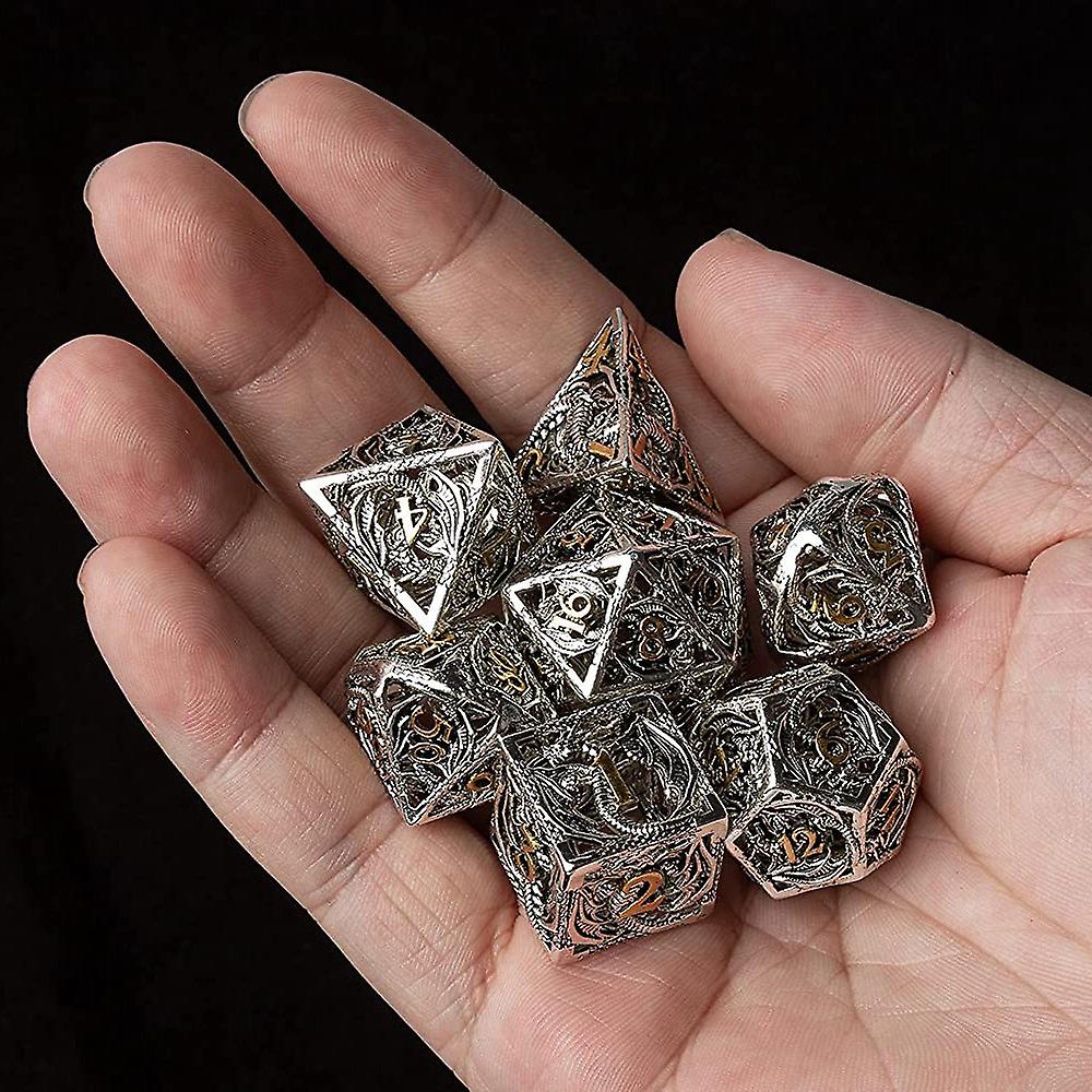 Set Metal Dnd Set Hollow Metal Dnd Set Small Polyhedral For Table Games ...