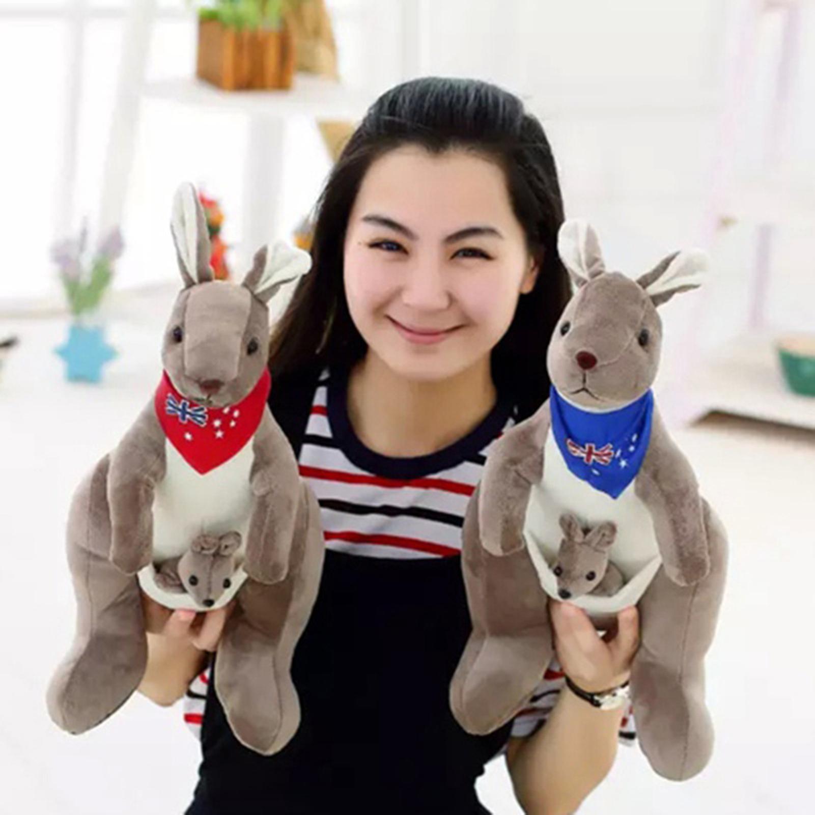 Kangaroo Plush Doll Soft Stuffed Animal Toy Simulation Kangaroo Mother ...