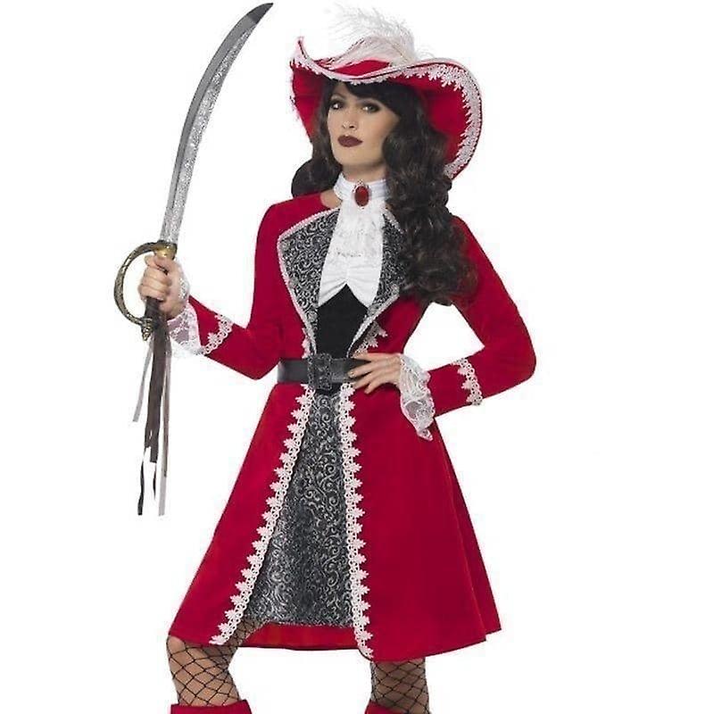Deluxe Authentic Lady Captain Costume Adult Red 45533m | Fruugo UK