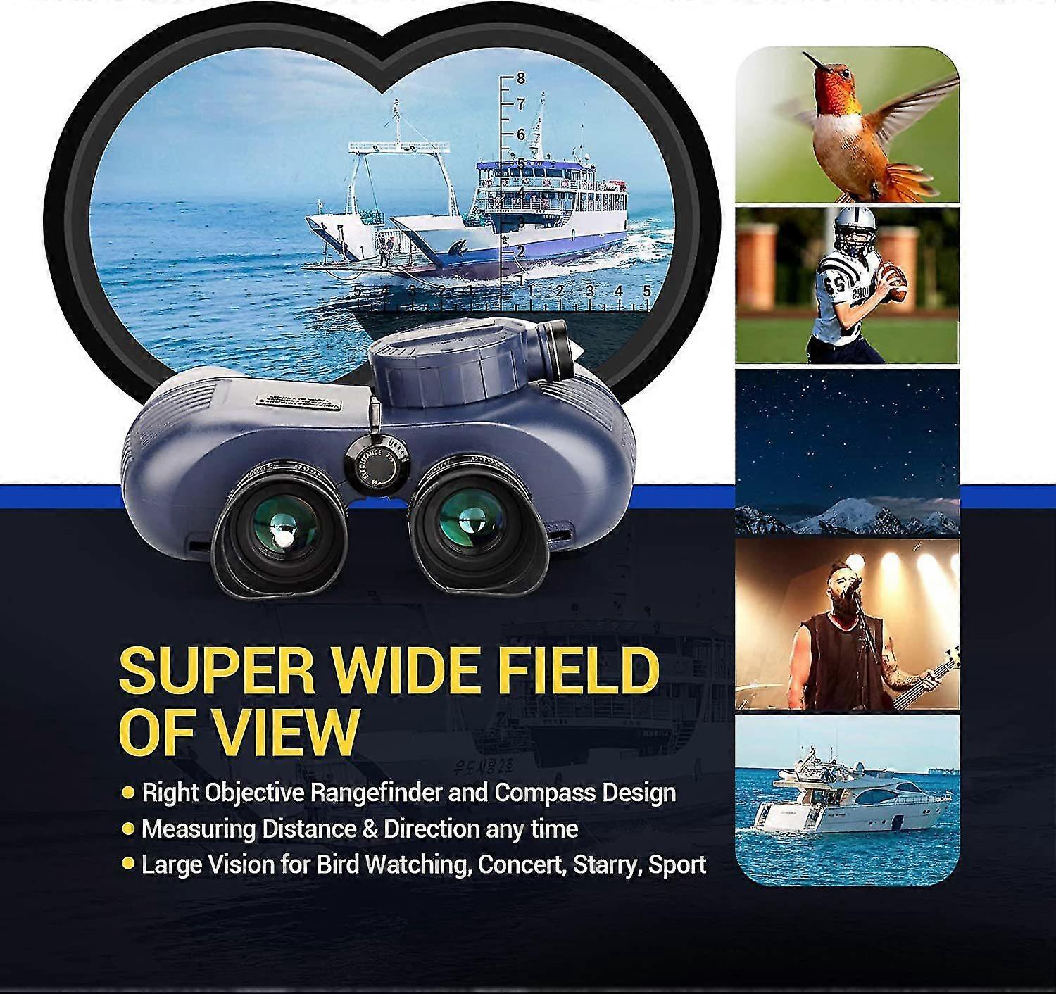 10x50 Marine Binoculars For Adults Bird Watching - With Rangefinder ...