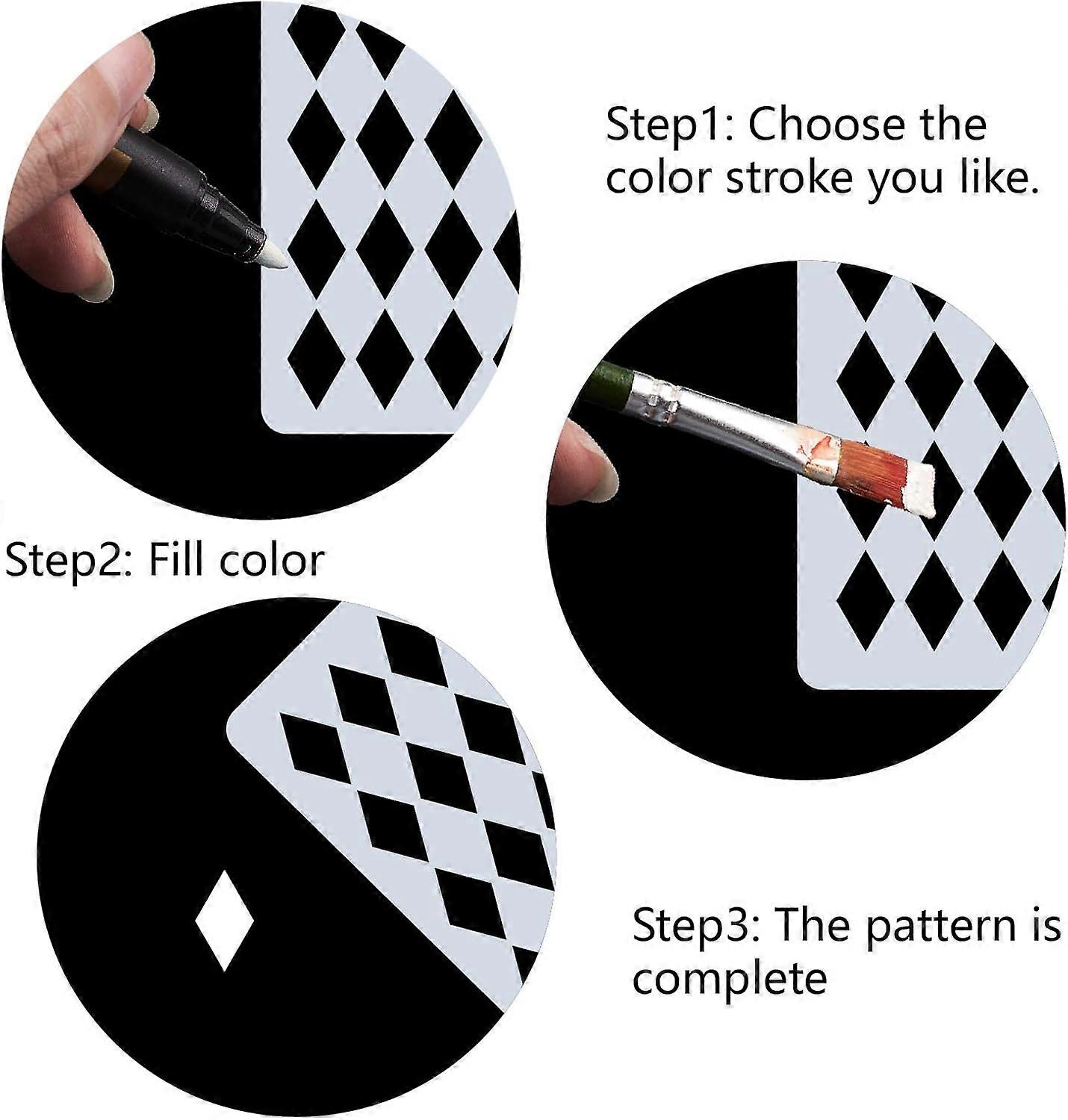 Rhombus Stencil Geometric Templates 30x30cm Large Washable Reusable ...