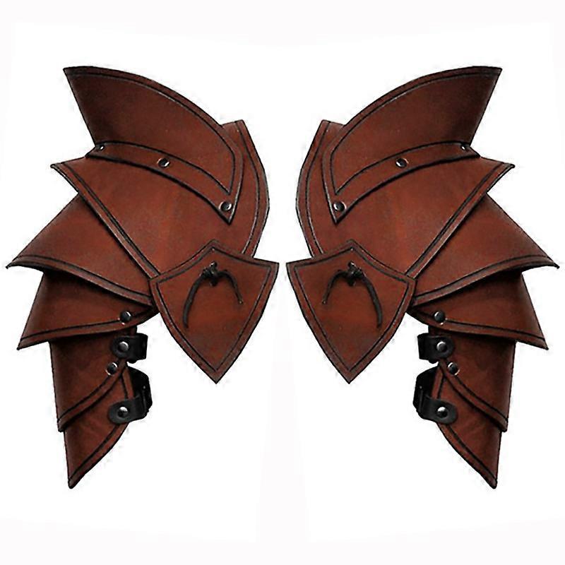 Medieval Viking PU Leather Shoulder Armor Gladiator Knight Samurai ...