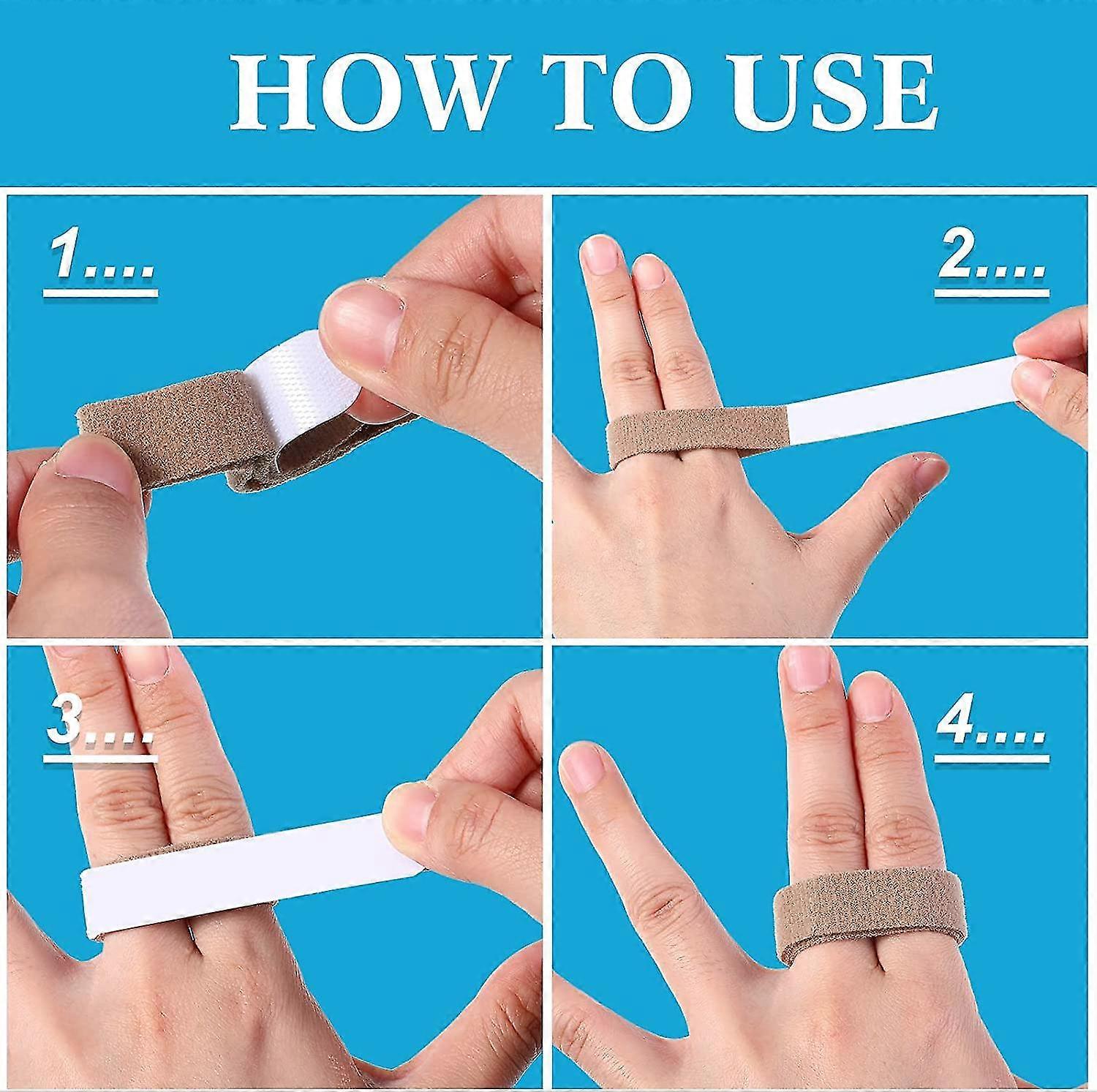 10pcs Buddy Tape Finger Straps No Slip Hook Loop Finger Splints ...