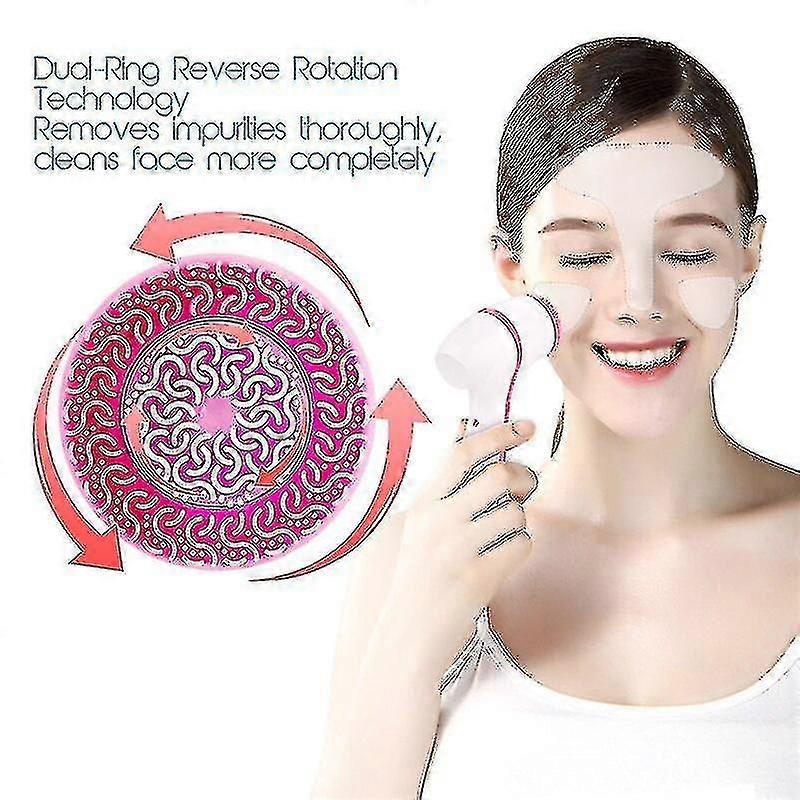 3 In 1 Electric Facial Cleansing Brush Silicone Rotating Face Brush ...