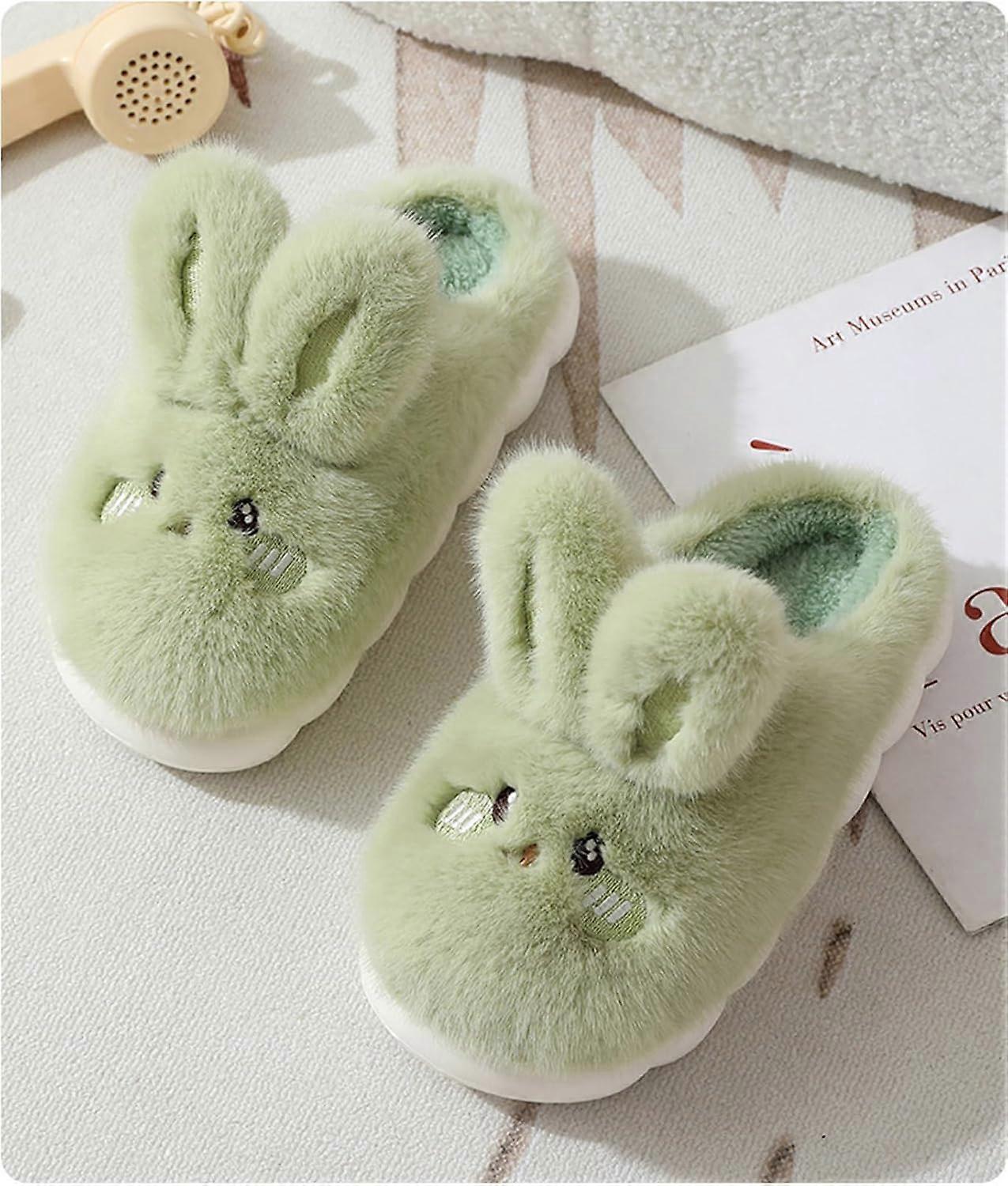 Women's Warm Plush Slippers Rabbit Slippers Adult Cotton Slippers Men's ...