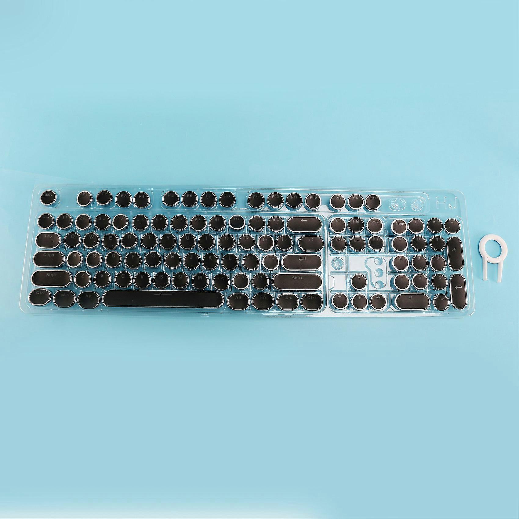 104-Key Retro Round Keycaps Double Lens DIY Typewriter Keycaps for ...